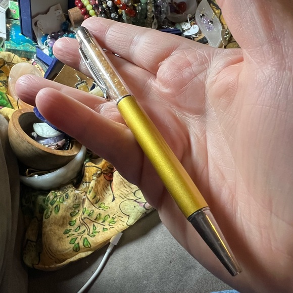 Office | 24 Gold Autograph Pengold Barrel Genuine Crystals Gold Gem Top ...